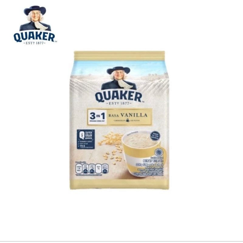 Jual Quaker 3In1 Rasa Vanilla Minuman Sereal Oat 28gr x 8 Sachet 224gr ...