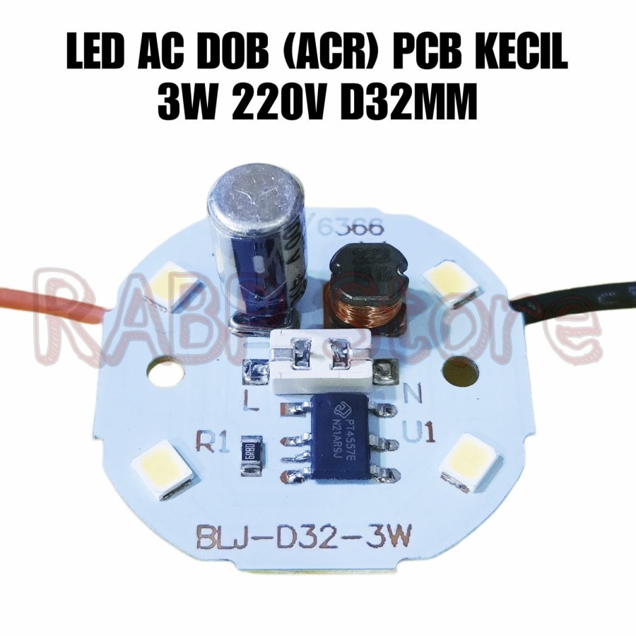 Jual PCB LED AC 3W 220V DOB (ACR) UKURAN PCB KECIL DIAMETER 32MM ...
