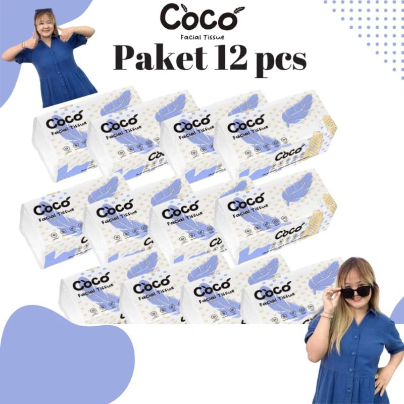 Jual COCO facial tissue X Kolaborasi 180 sheets paket 12 PCS tisu wajah ...