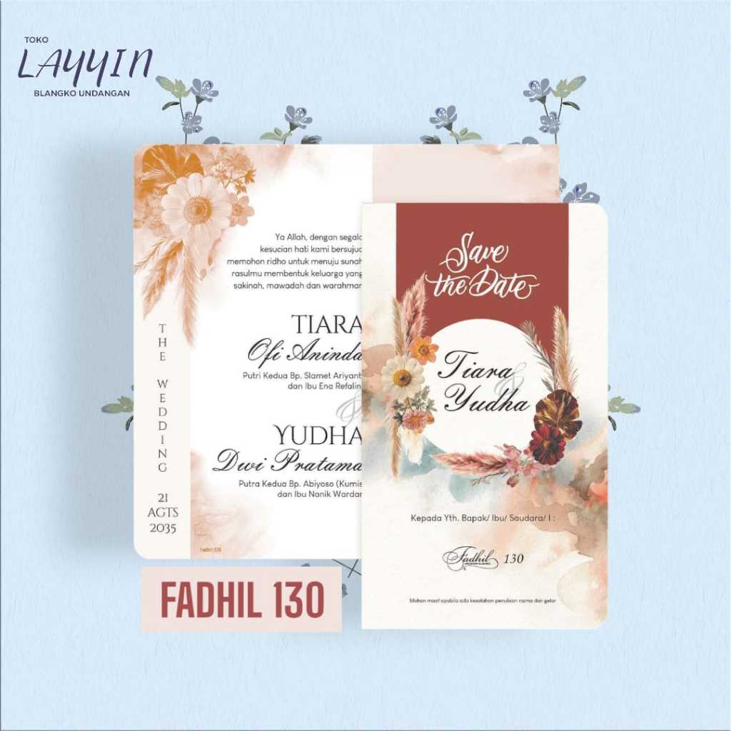 Jual Blangko undangan atau kertas undangan pernikahan bisa untuk khitan merek FADHIL 130 dengan ...