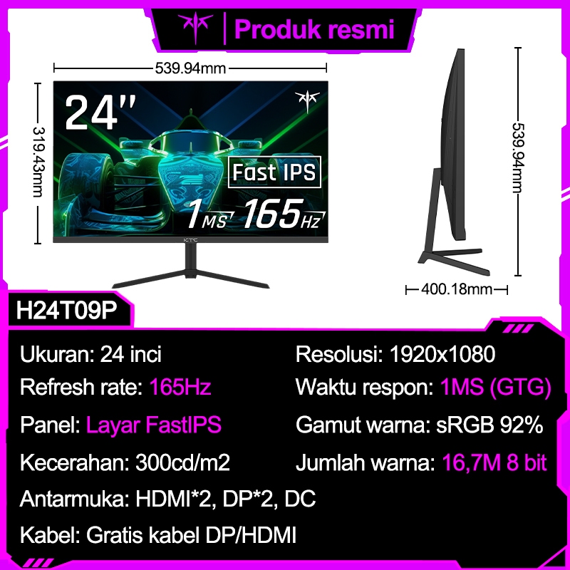 Jual MIIGO- Monitor, Monitor Game Profesional, Monitor 24 Inci ...