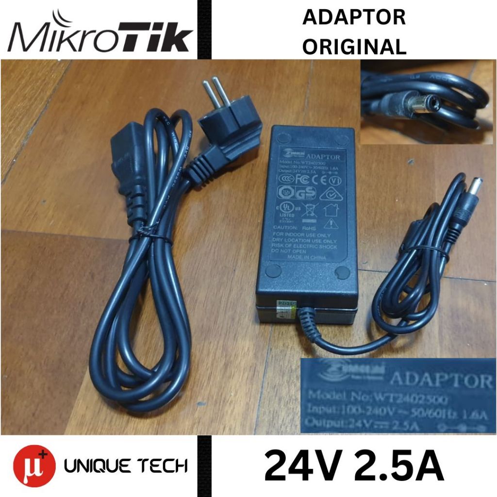 Jual POWER ADAPTOR MIKROTIK 24V 0.38A 0.8A 1.2A 2.5A ORIGINAL DC 5.5MM ...