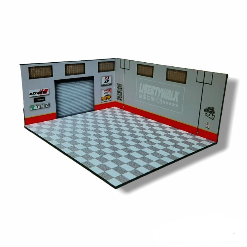 Jual Pola Diorama Garasi liberty walk papercraft skala 1/64 hotwheels ...
