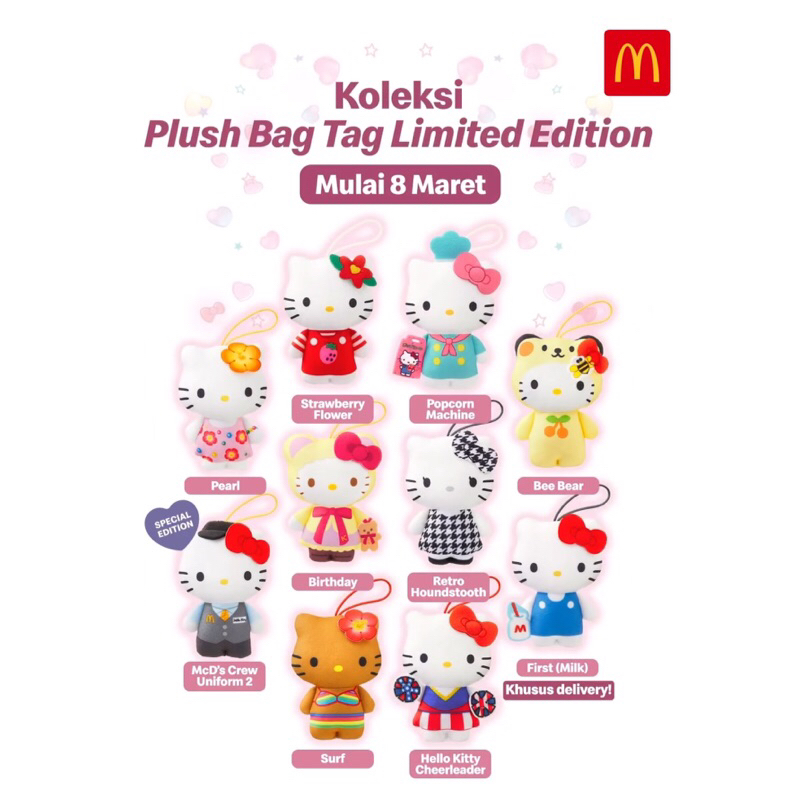 Jual Hello Kitty McDonalds Plush Bag Tag 50th Anniversary Session 2 ...