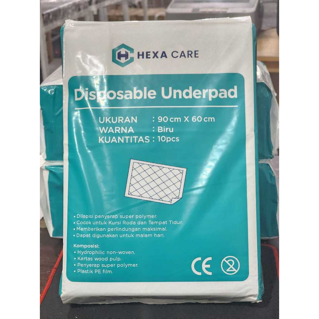 Jual DISPOSABLE UNDERPAD 60 X 90 CM HEXA CARE PER 1 PCS | Shopee Indonesia