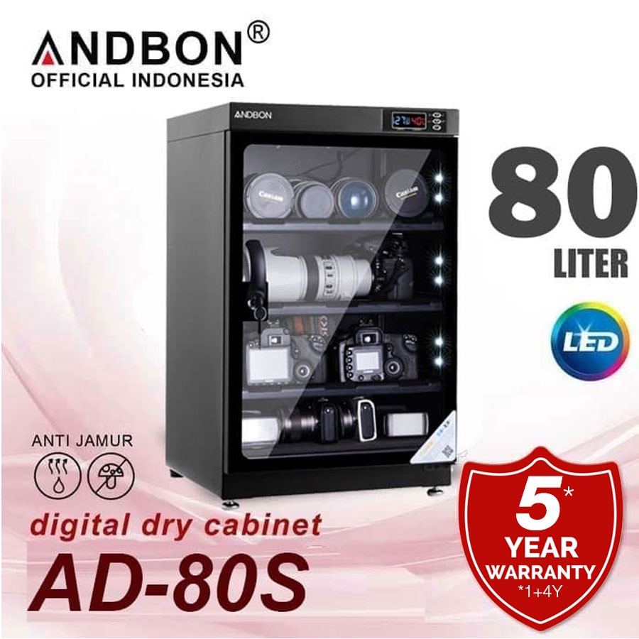 Jual Dry Box Dry Cabinet ANDBON AD-80S Digital Drybox Drycabinet 80 ...