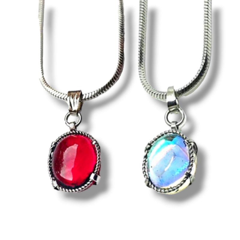 Jual Promo Kalung Liontin Batu Akik Cantik Merah Siam Pria Wanita ...