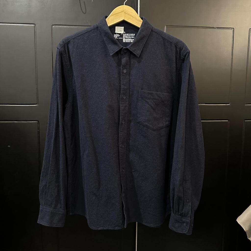 Jual kemeja bludru muji XL navy | Shopee Indonesia