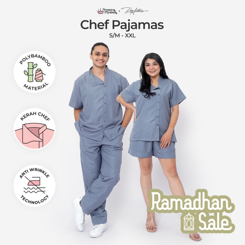 Jual Chef Pajamas Nyonya Piyama X Devy Anastasia Couple Set Baju ok / seragam (Weight Loss ...