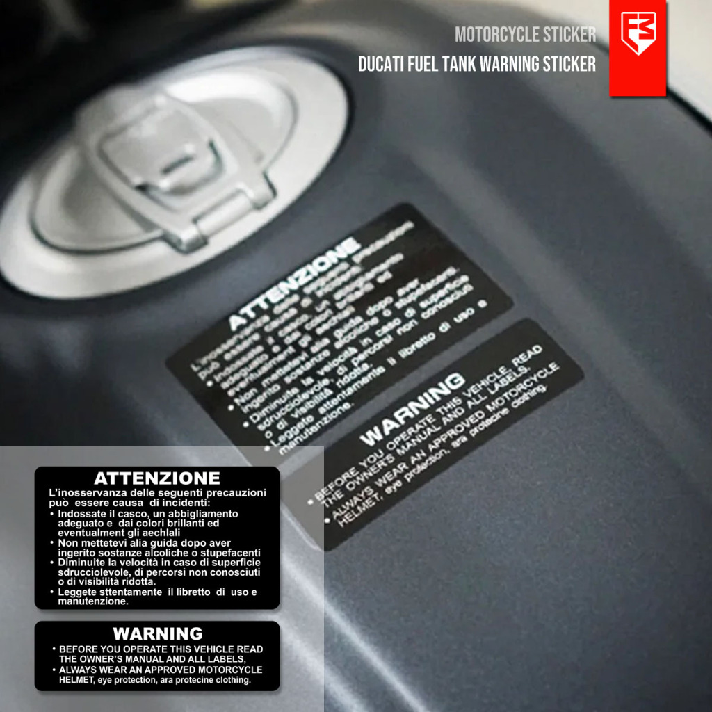 Jual Sticker Warning Tangki Motor Ducati Monster Panigale Italy ...