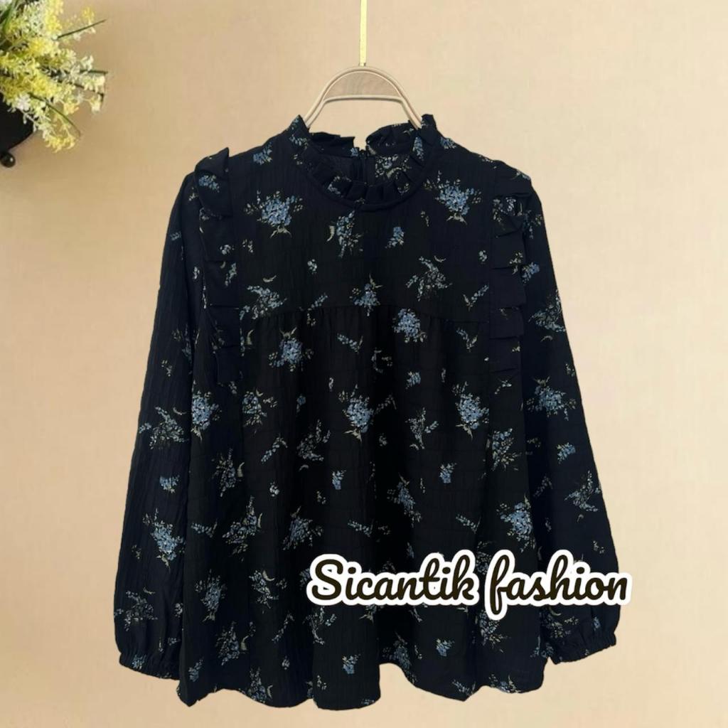 Jual FLOWER BLOUSE KOREAN STYLE - FLORAL BLOUSE MOTIF BUNGA - OLLA ...
