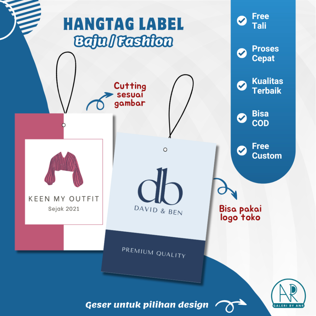 Jual D10 Hangtag label baju custom | Tag label merk baju fashion outfit ...