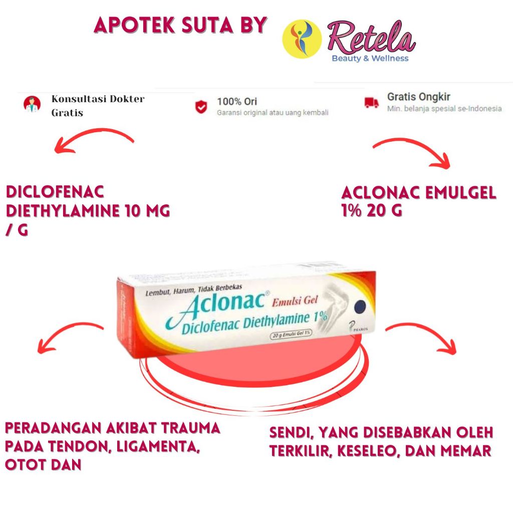 Jual Aclonac Emulgel 1% 20 g | Shopee Indonesia