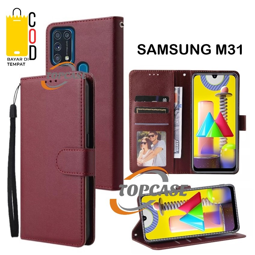 Jual Flip Case Samsung M31 Casing Flip Cover Kulit Case Leather Premium ...