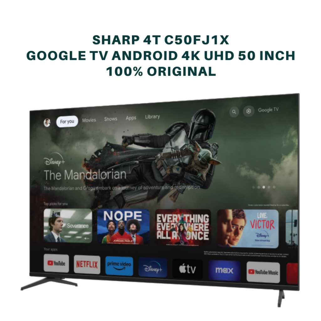 Jual SHARP 4T C50FJ1X google tv android 50 inch 4k uhd tv sharp 50 inch ...