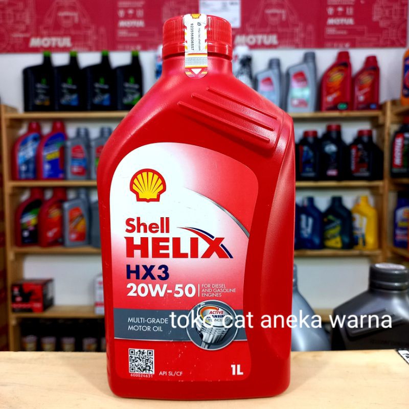 Jual SHELL HELIX HX3 SAE 20W 50 OLI.MESIN 1LITER MOTOR MOBIL | Shopee ...