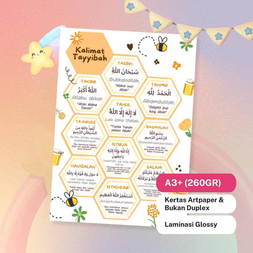 Jual POSTER LAMINASI Kalimat Tayyiban islami / Poster Tayyibah / Poster ...