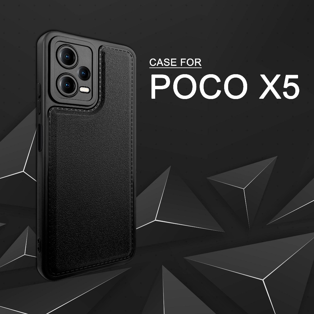 Jual Xiaomi Poco X5 5G Case Softcase LEATHER BLACK CAMERA PROTECTION ...