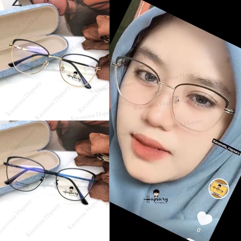 Jual Frame Kacamata Minus Wanita Terbaru 6507 Paket Lensa Antiradiasi Blueray Photocromic dan ...