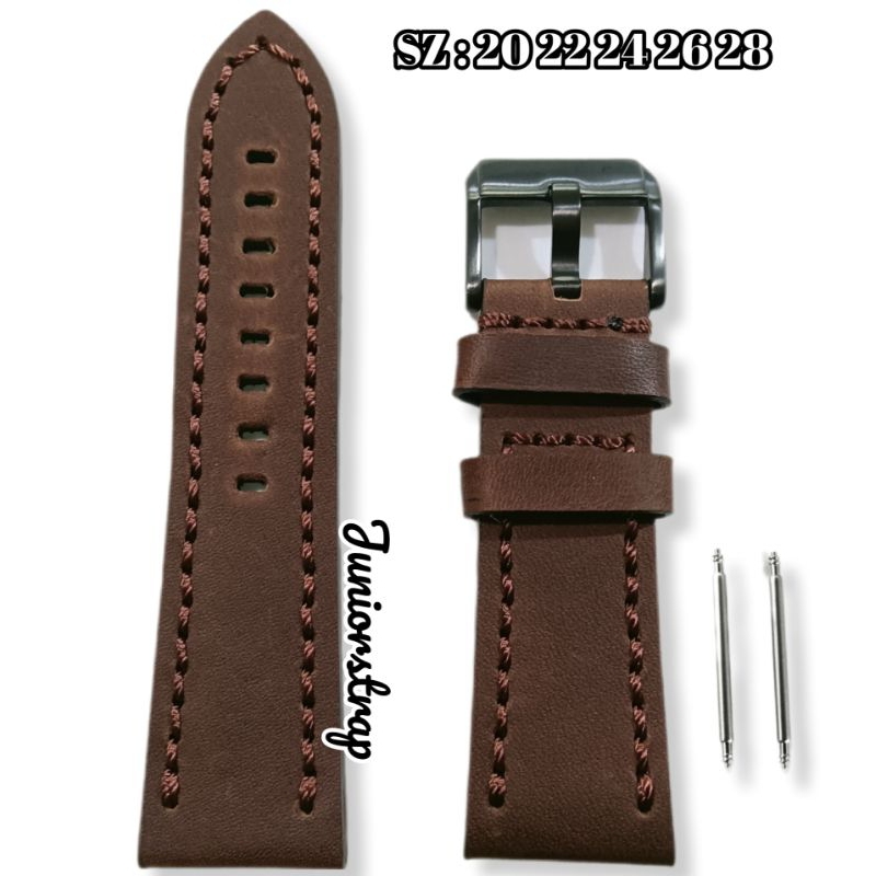Jual Tali Jam kulit Super polos tanpa logo Size 20 22 24 26 28 ...
