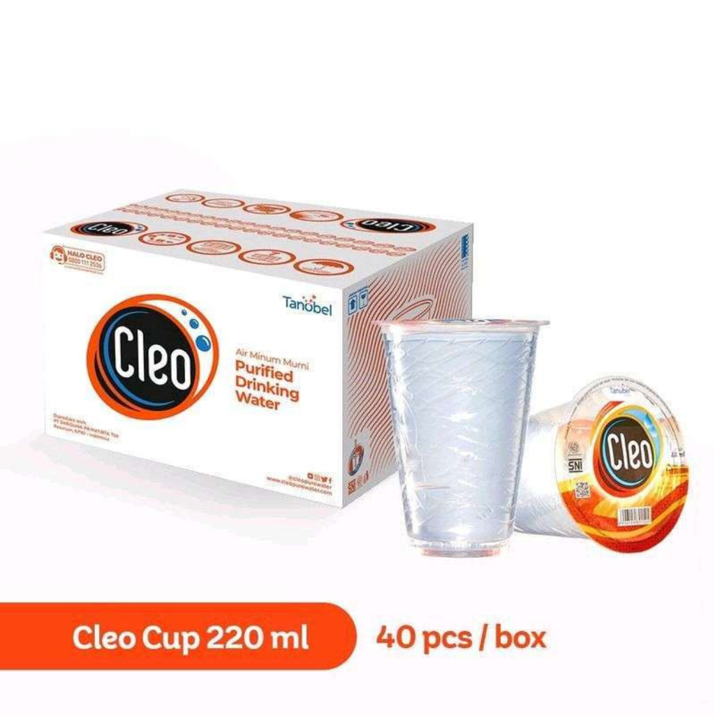 Jual AIR MINERAL CLEO CUP 220ML (1 DUS/KARTON) | AIR GELAS CLEO ISI 40 ...