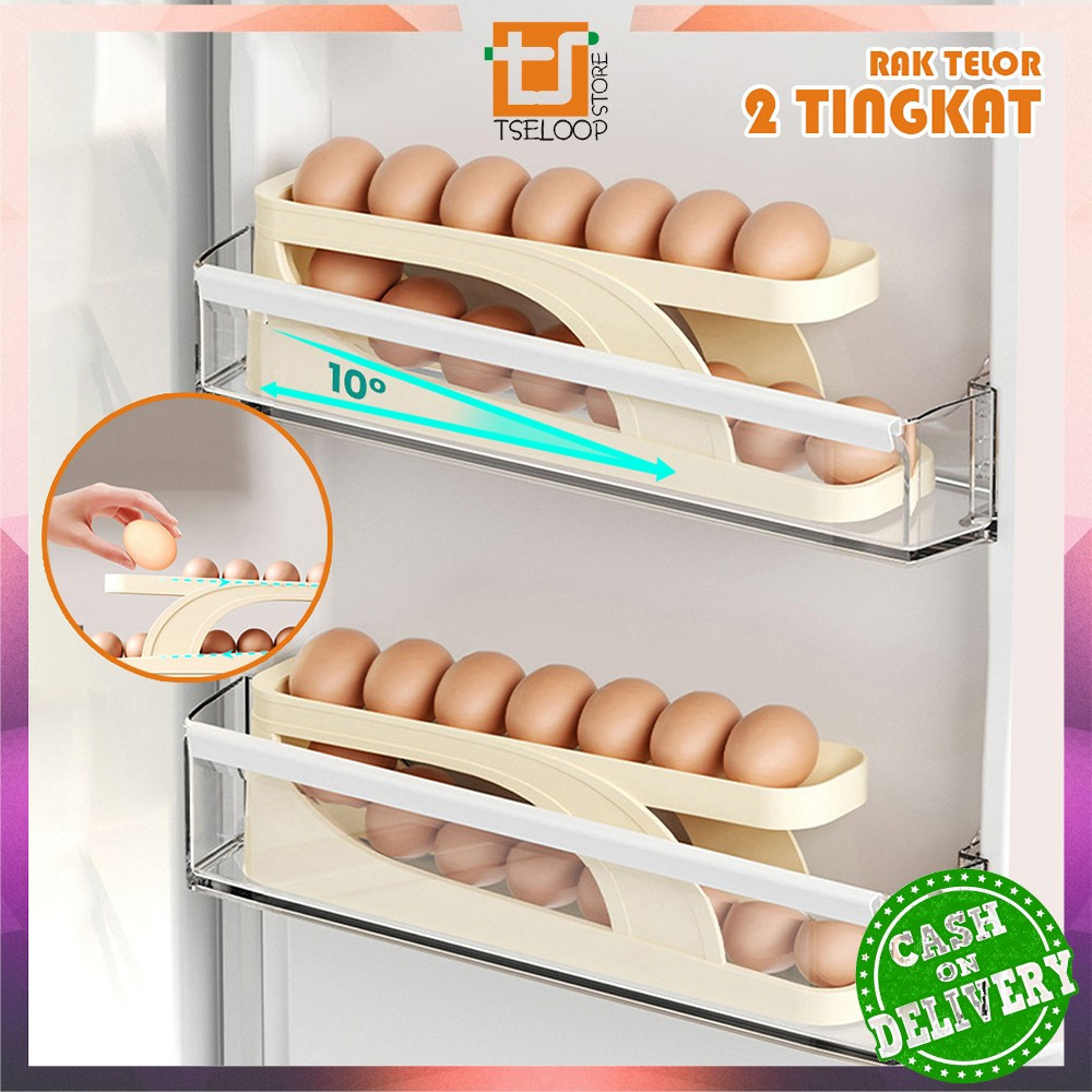 Jual OFM-C993 Tempat Telur Ayam Kulkas 2 Tingkat Bergulir Otomatis ...
