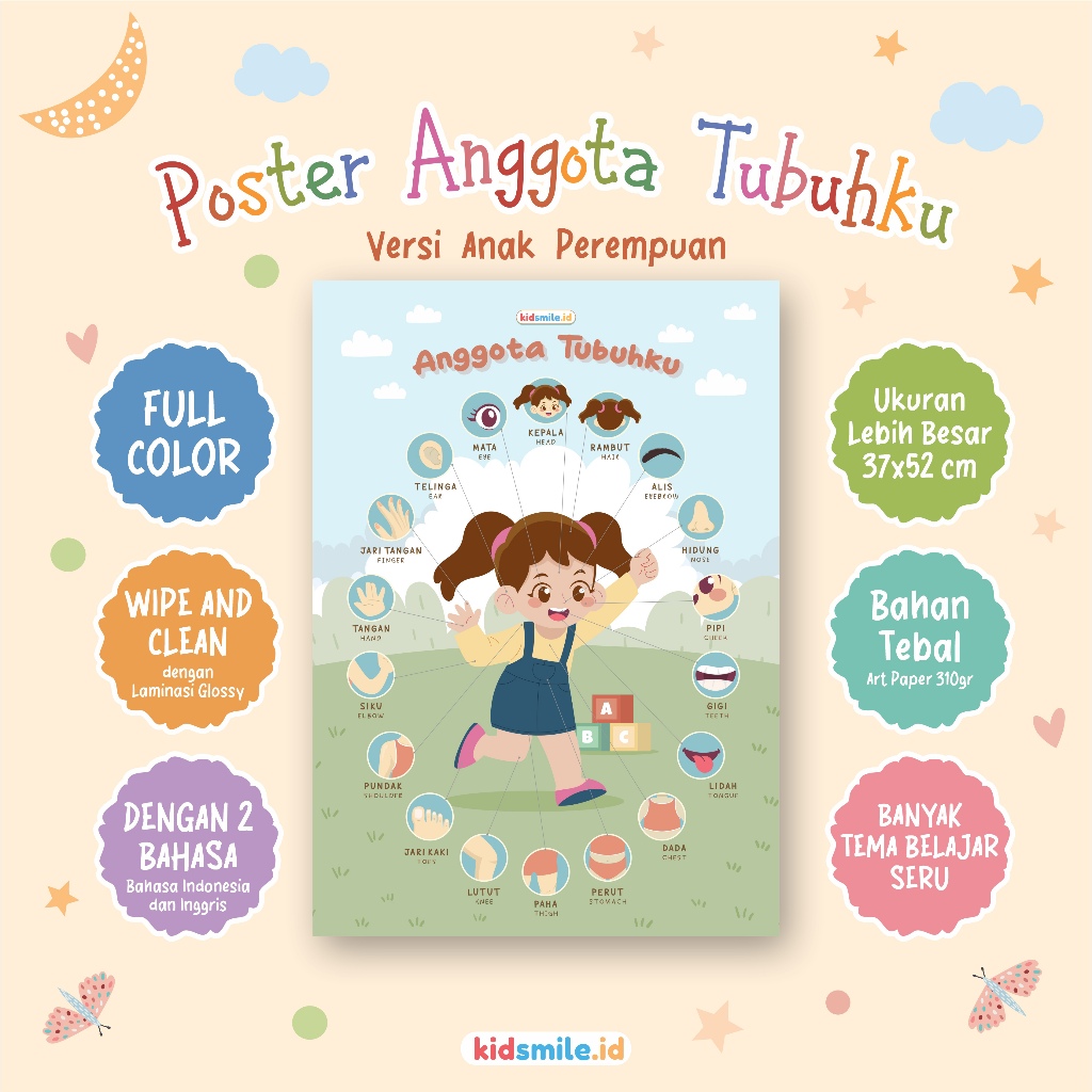 Jual Poster Edukasi Anak Kidsmile Poster Edukatif Poster Anak Poster Belajar Anak Poster Wipe ...