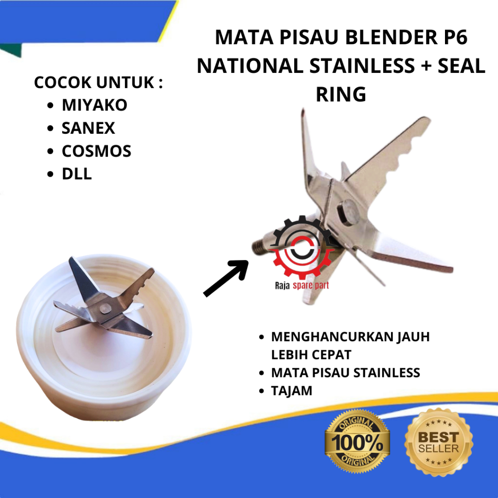 Jual PISAU 6 BLENDER AS KECIL II MATA PISAU BLENDER NATIONAL STAINLESS ...