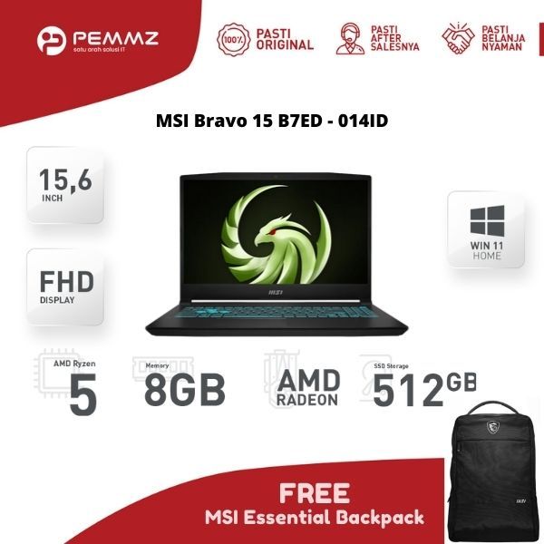 Jual MSI Bravo 15 B7ED - 014ID | AMD Ryzen 5 - RX 6550M - 144Hz ...