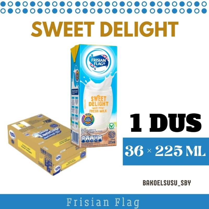 Jual Frisian Flag Susu UHT Sweet Delight 225 ml × 36 (1 karton) | Shopee Indonesia