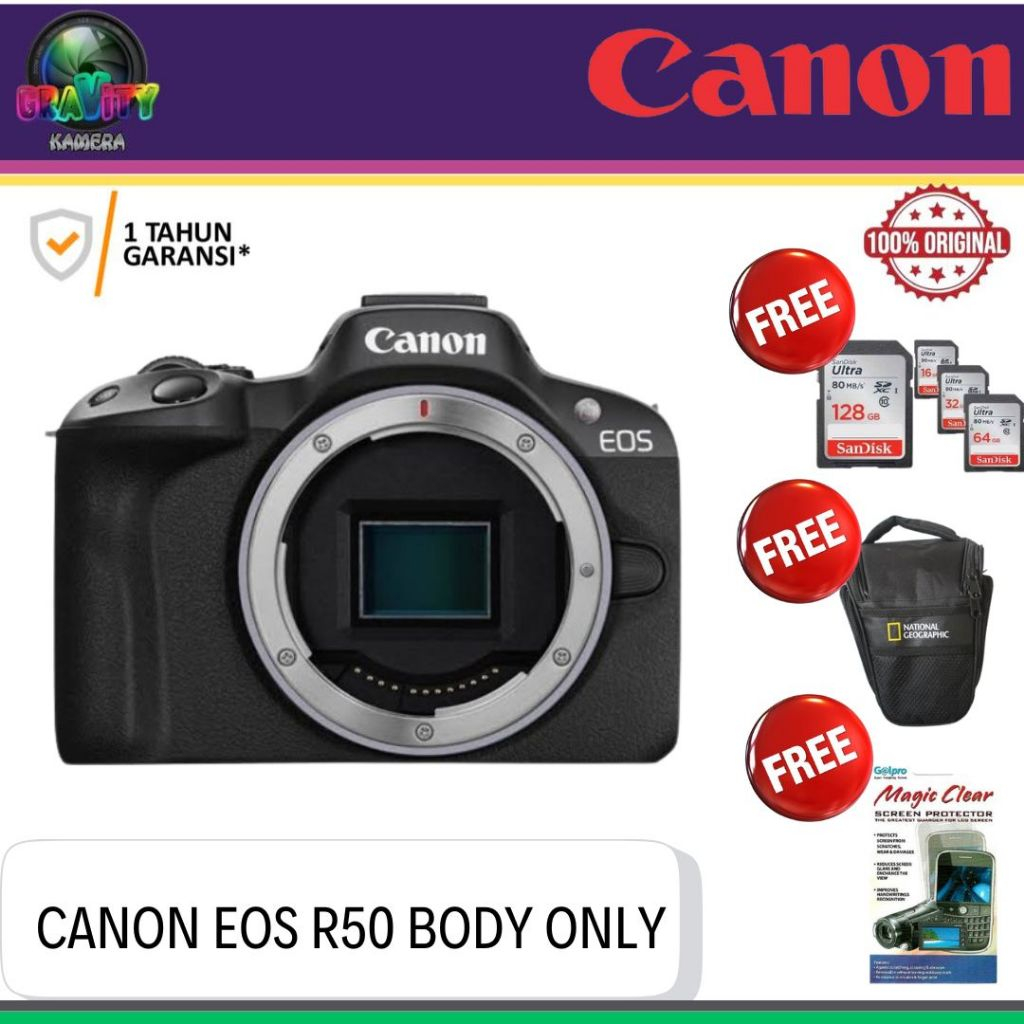Jual CANON EOS R50 BODY ONLY / CANON R50 BODY ONLY | Shopee Indonesia