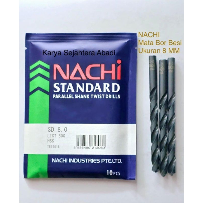 Jual Nachi 8 MM Mata Bor Besi HSS - Nachi Mata Bor Besi HSS | Shopee Indonesia