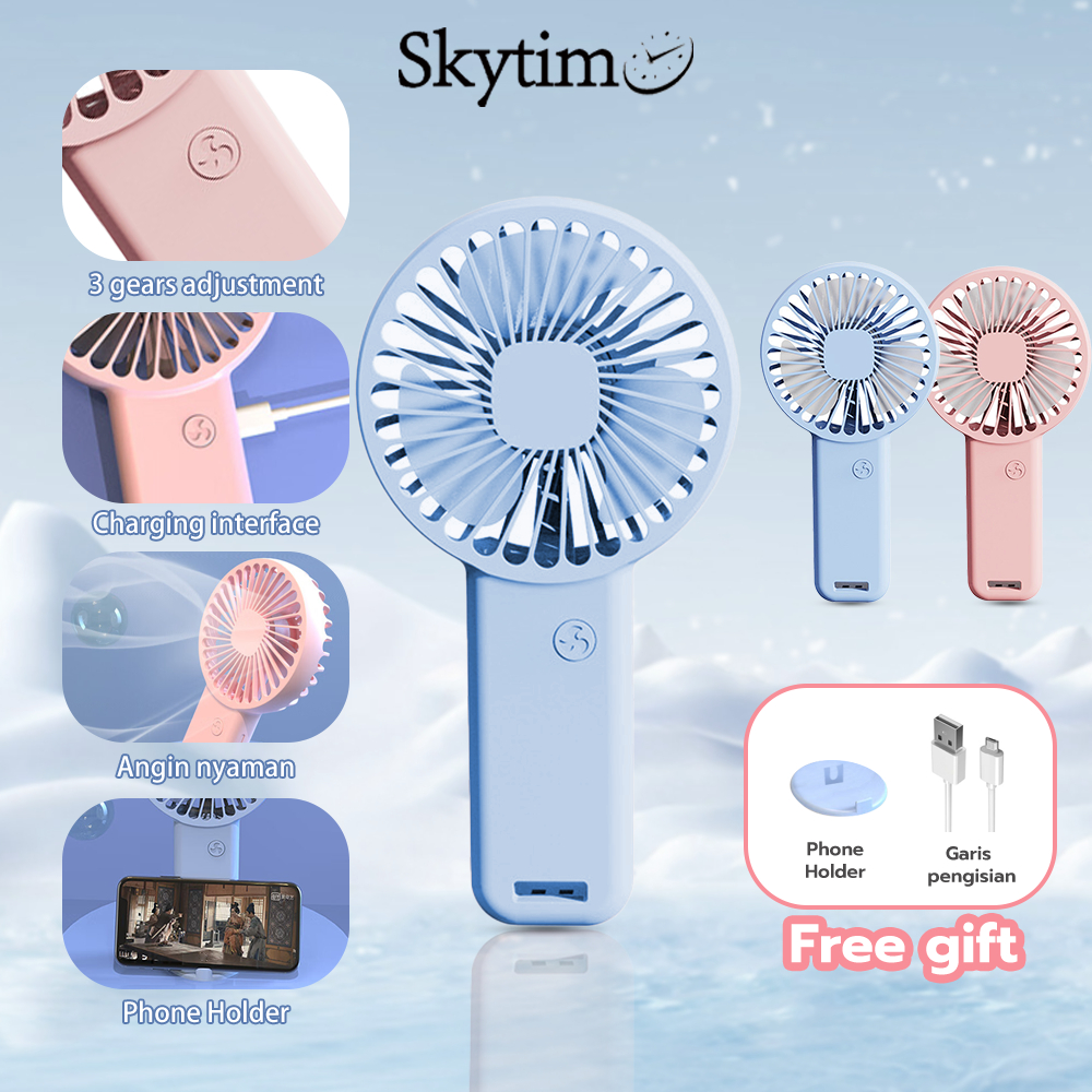 Jual Skytime Kipas Angin Mini Portable Rechargeable Fan 3-Speed Kipas ...