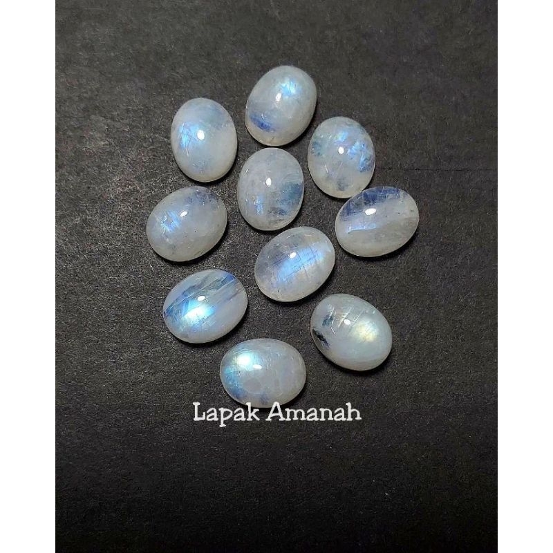 Jual Batu Akik Biduri Bulan Asli Moonstone 13 x 18mm | Shopee Indonesia