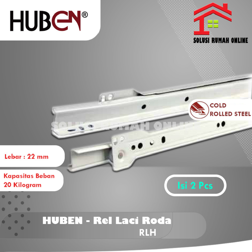 Jual HUBEN Rel Laci Roda RLH 30 - 50 cm / Drawer Cabinet Slide / Putih ...