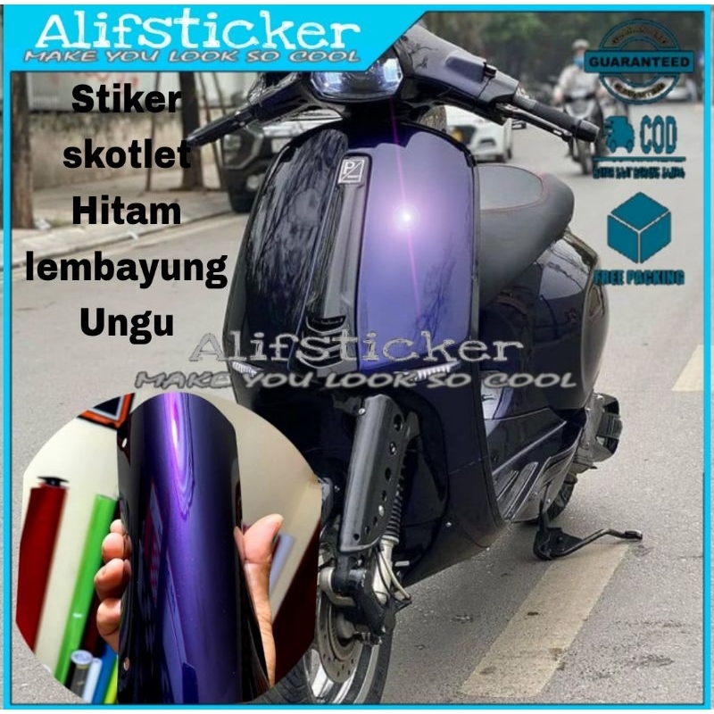 Jual STIKER SKOTLET MOTOR HITAM LEMBAYUNG UNGU SCOTLITE STICKER ...