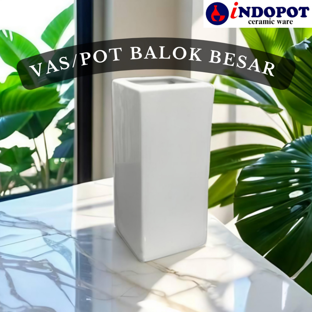 Jual Vas Pot Keramik Model Balok Besar bisa untuk dekorasi rumah ...