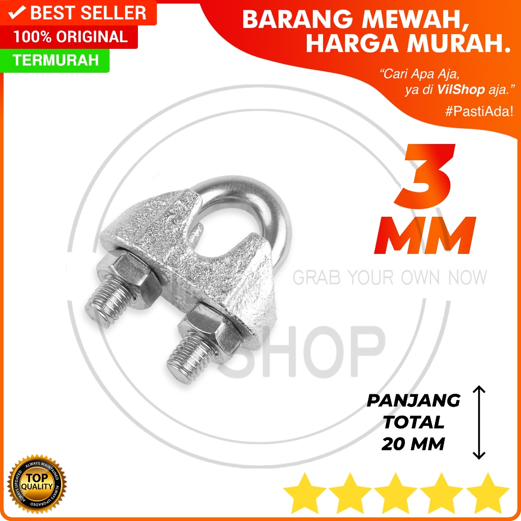 Jual KLEM SELING BAJA 3MM 3 MM 1/8" 1/8 INCH / KLEM SLING KLEM TALI ...