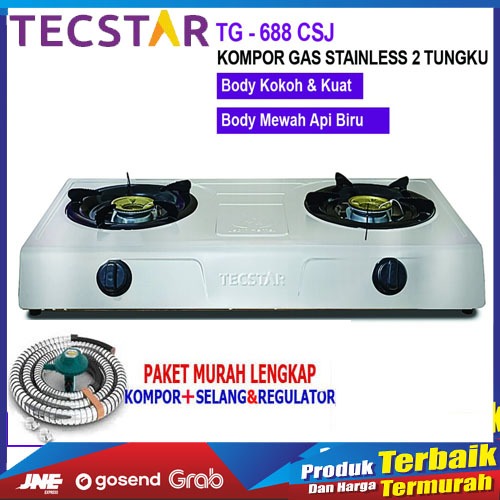 Jual Kompor Gas TECSTAR TG-688 CSJ stainless Kompor GAS 2 Tungku Awet ...