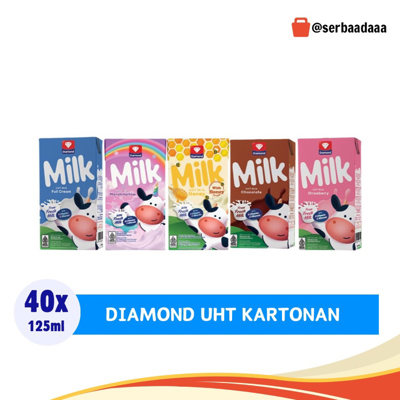 Jual Diamond UHT Milk 125ml 1 Karton Isi 40pcs | Bisa Mix | Shopee Indonesia