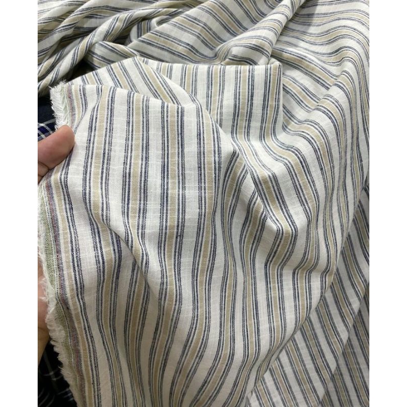 Jual Kain Katun Linen Salur Dan Kotak Kain Katun Linen Motif Salur Kotak Harga 0,5 Meter ...