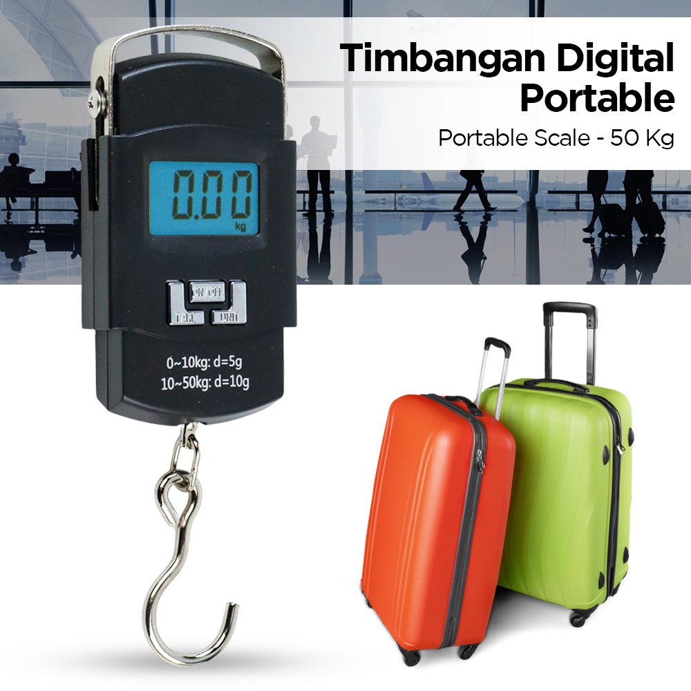 Jual Timbangan Gantung Digital Koper 10 sampai 50 KG Black | Shopee Indonesia