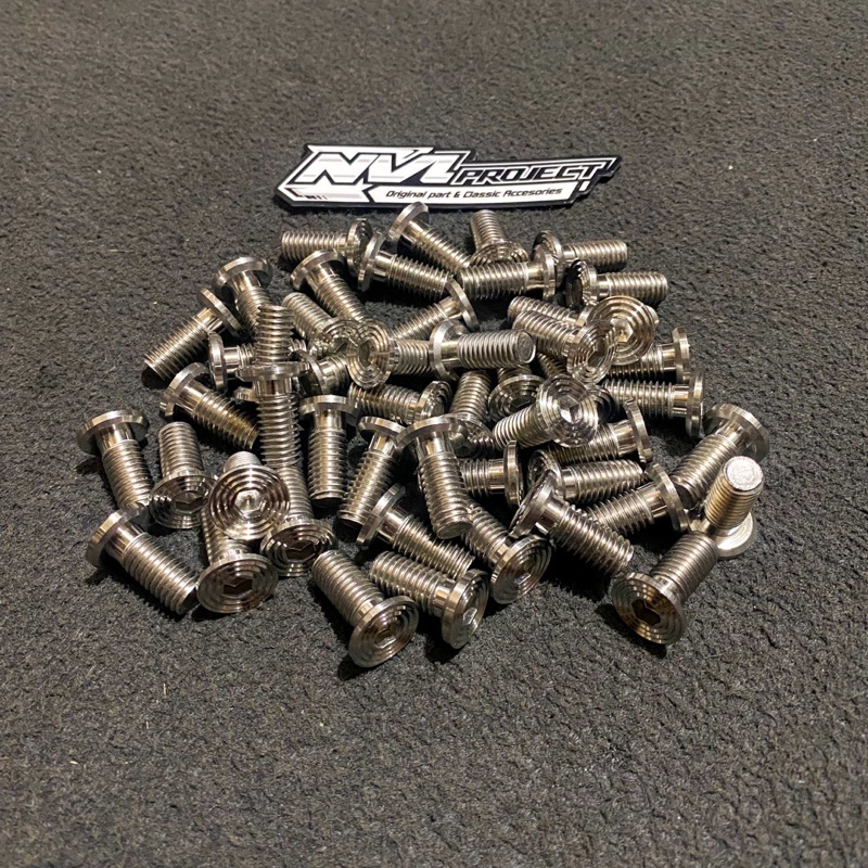 Jual Baut L disc slim tipis full stainless stenlis m8 baut 12 universal | Shopee Indonesia