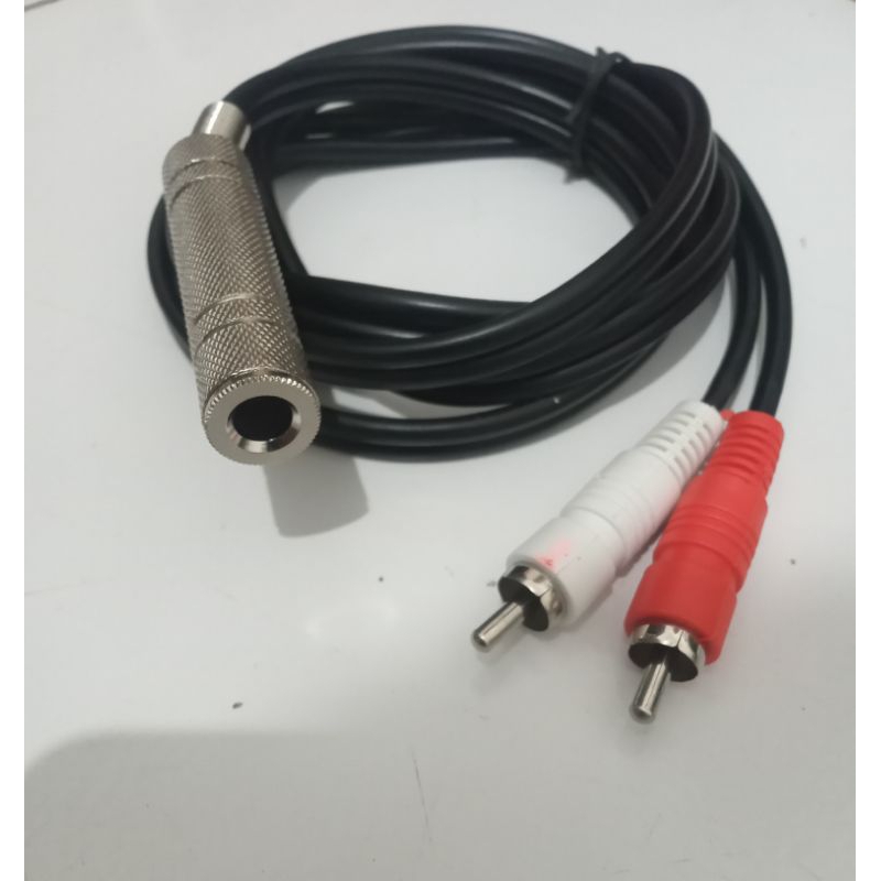Jual Kabel audio Cabang Female Jek akai 6,5 FEMALE TO DUAL Jek Rca 1 ...