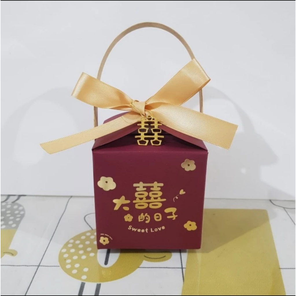 Jual Kotak Souvenir Pernikahan Kotak Permen Wedding Shuang Xi Teapai ...