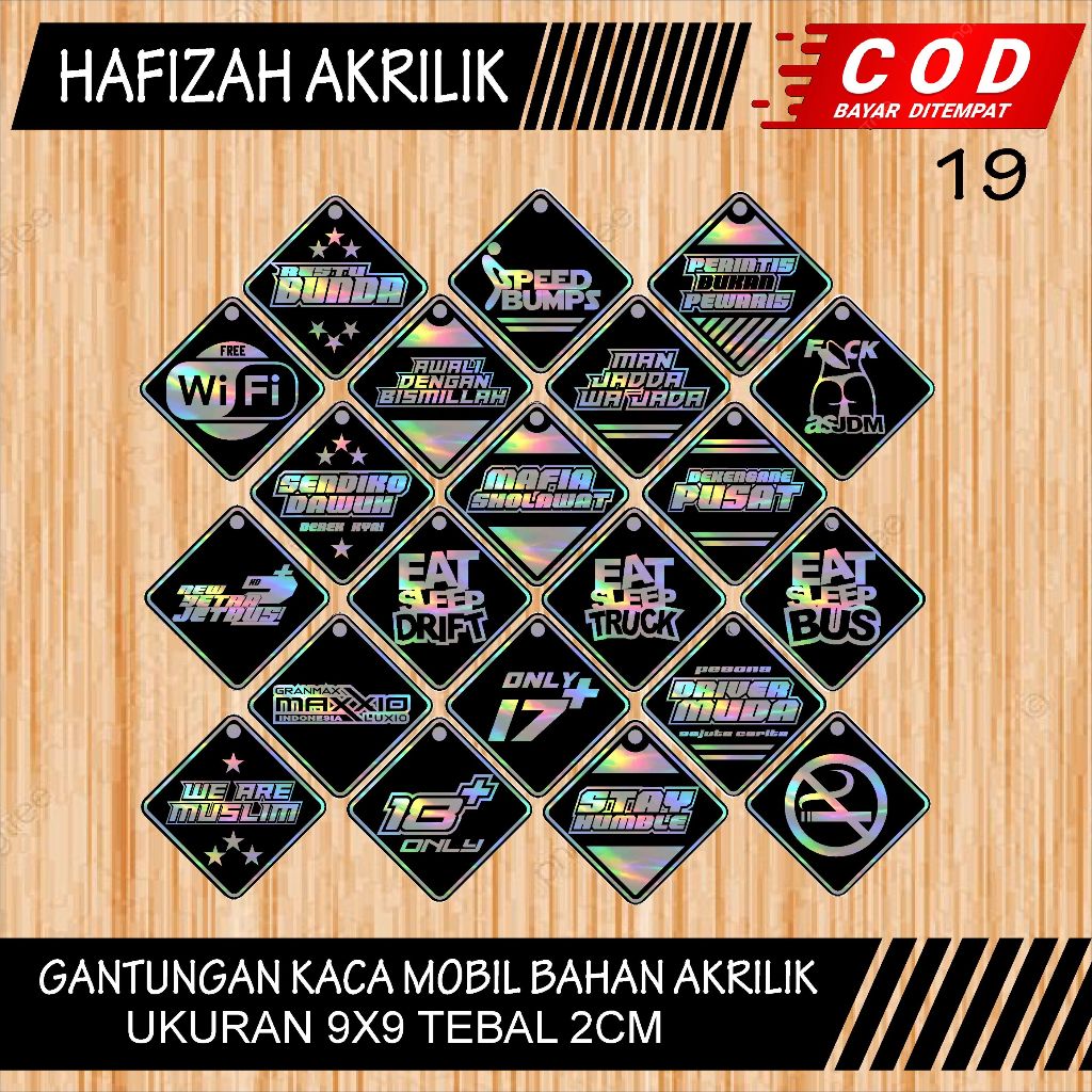Jual (COD)GANTUNGAN KACA MOBIL (AKRILIK) GANTUNGAN KACA TRUK VARIASI ...