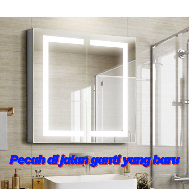 Jual cermin kabinet 60x70cm rak cabinet kamar mandi lampu LED rak ...