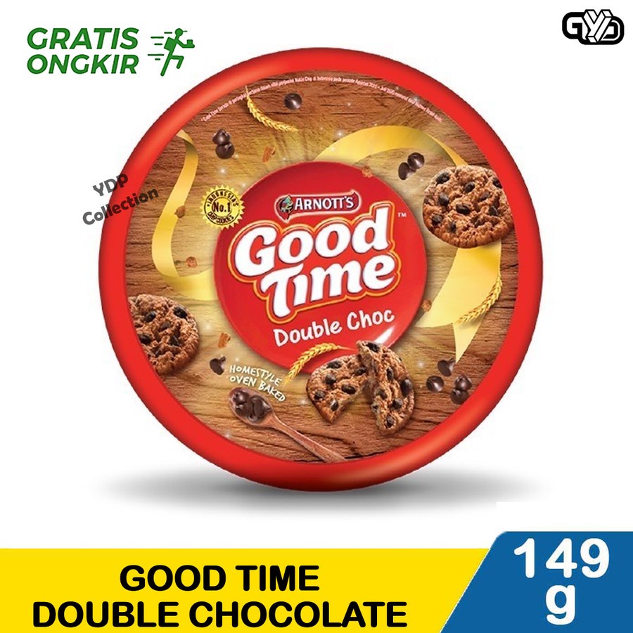 Jual Cookie Good Time Cookies Double Choc 149 gr Goodtime Kaleng 149 ...