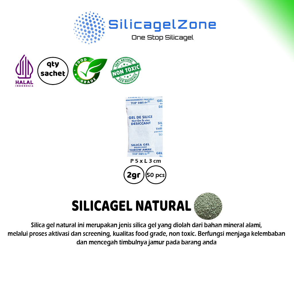 Jual Silica Gel Natural 1 pack isi 100 sachet TERMURAH KUALITAS FOOD ...
