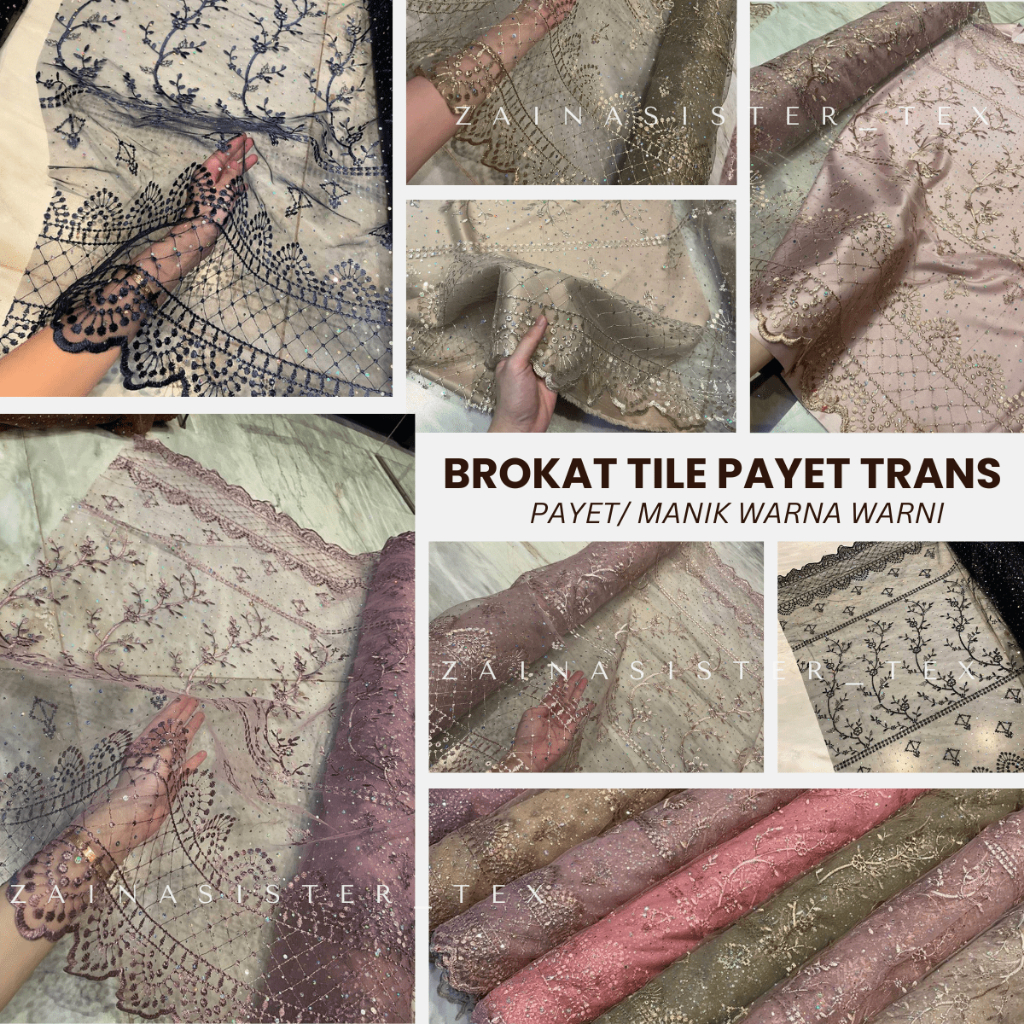 Jual Brokat Tile Payet Trans Florencia Series | Tile Payet Warna Warni ...